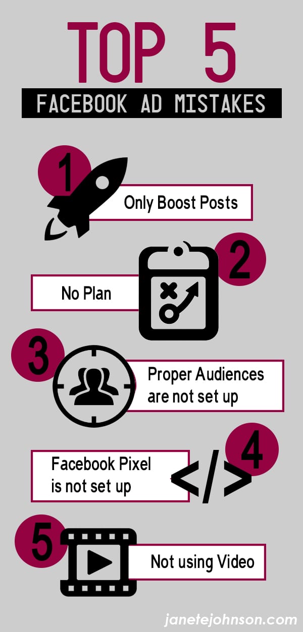 5 Top Facebook Ad Mistakes - Janet E Johnson 5 Top Facebook Ad Mistakes - Janet E Johnson